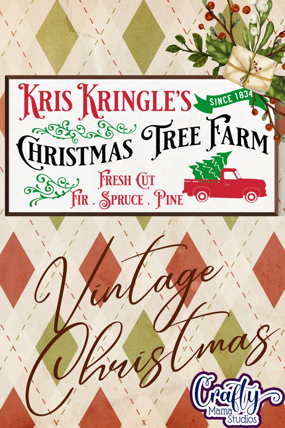Christmas Tree Farm Sign, Vintage Christmas Farmhouse Svg