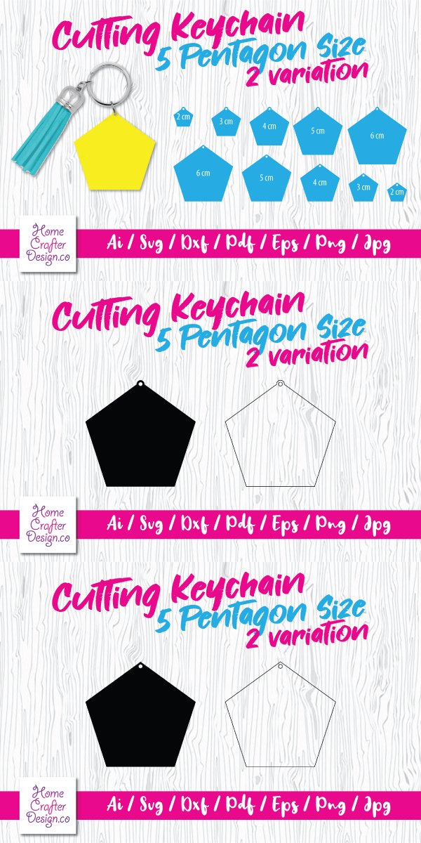 Cutting Keychain - 5 Pentagon Size