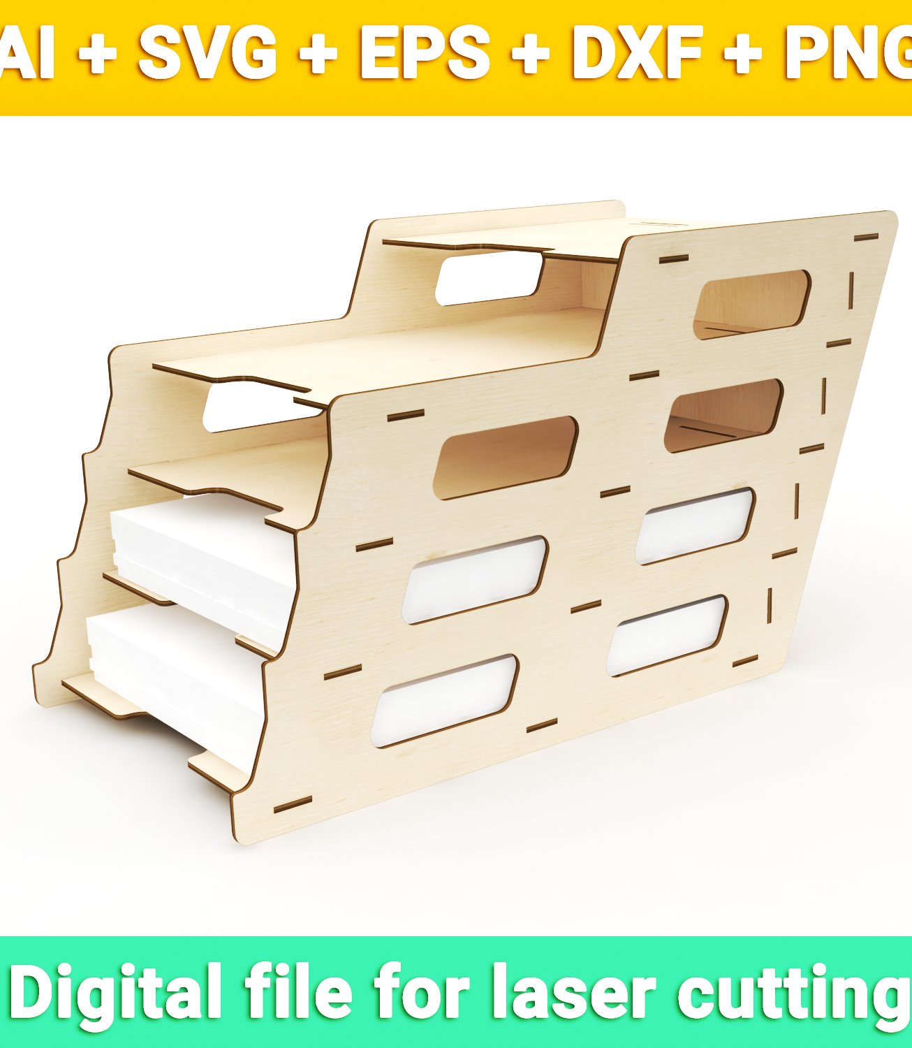Multilayer paper tray vector for CNC svg vector file