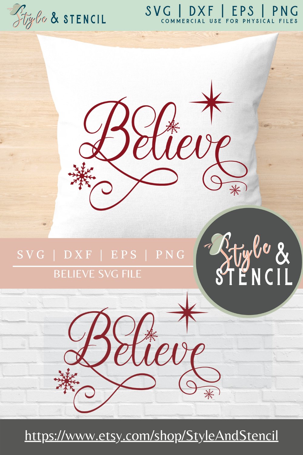 Believe Christmas SVG - PNG, DXF, SVG, EPS, Cut (1101264)