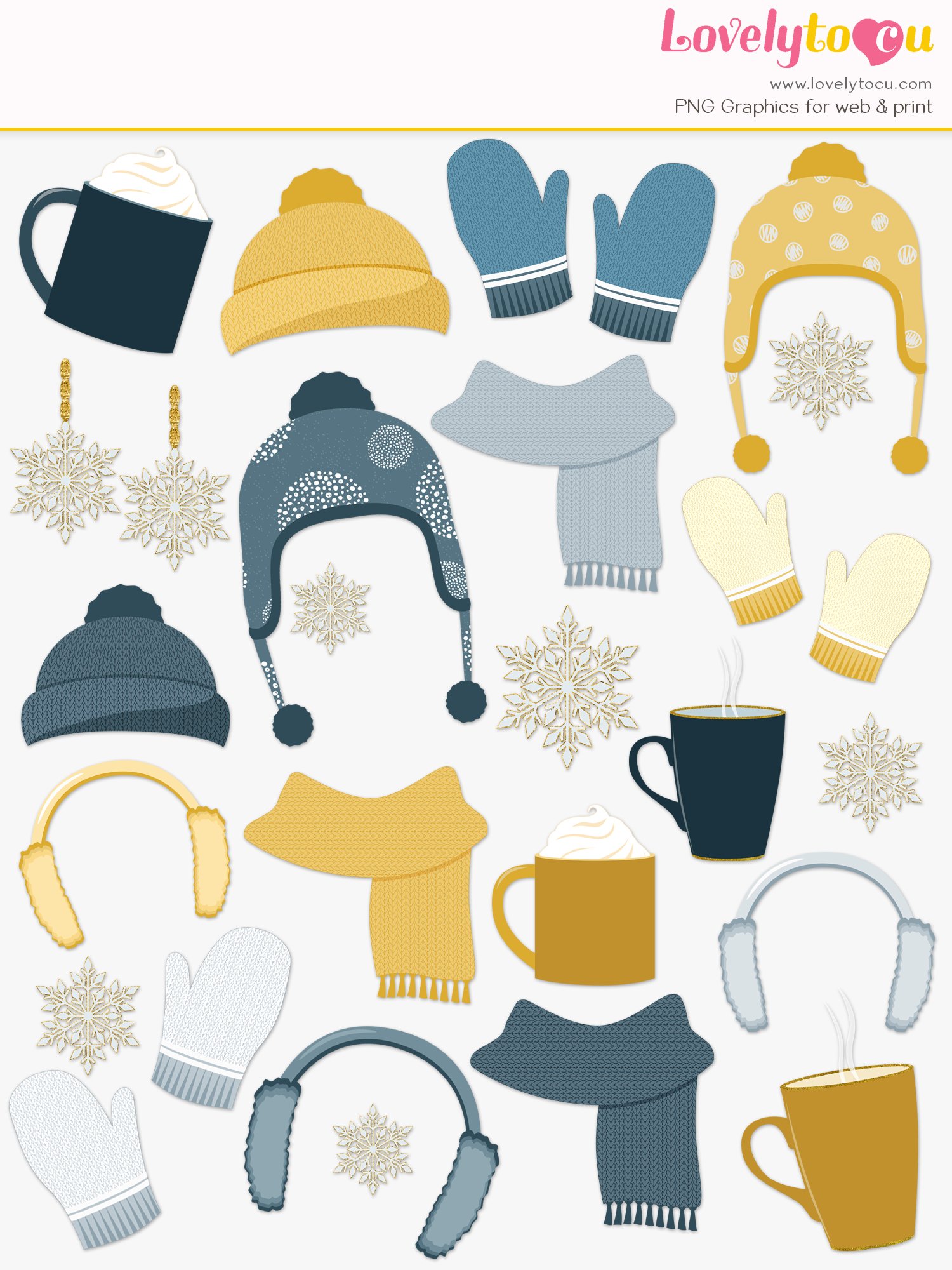 Winter fashion accessories clipart, cozy warmers (1047025)
