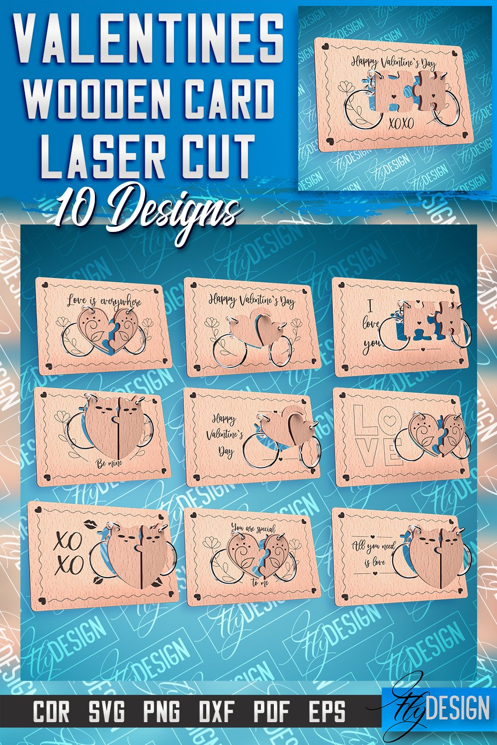 3D Valentines Day Puzzle Card. Couple Keychains. Keyring SVG