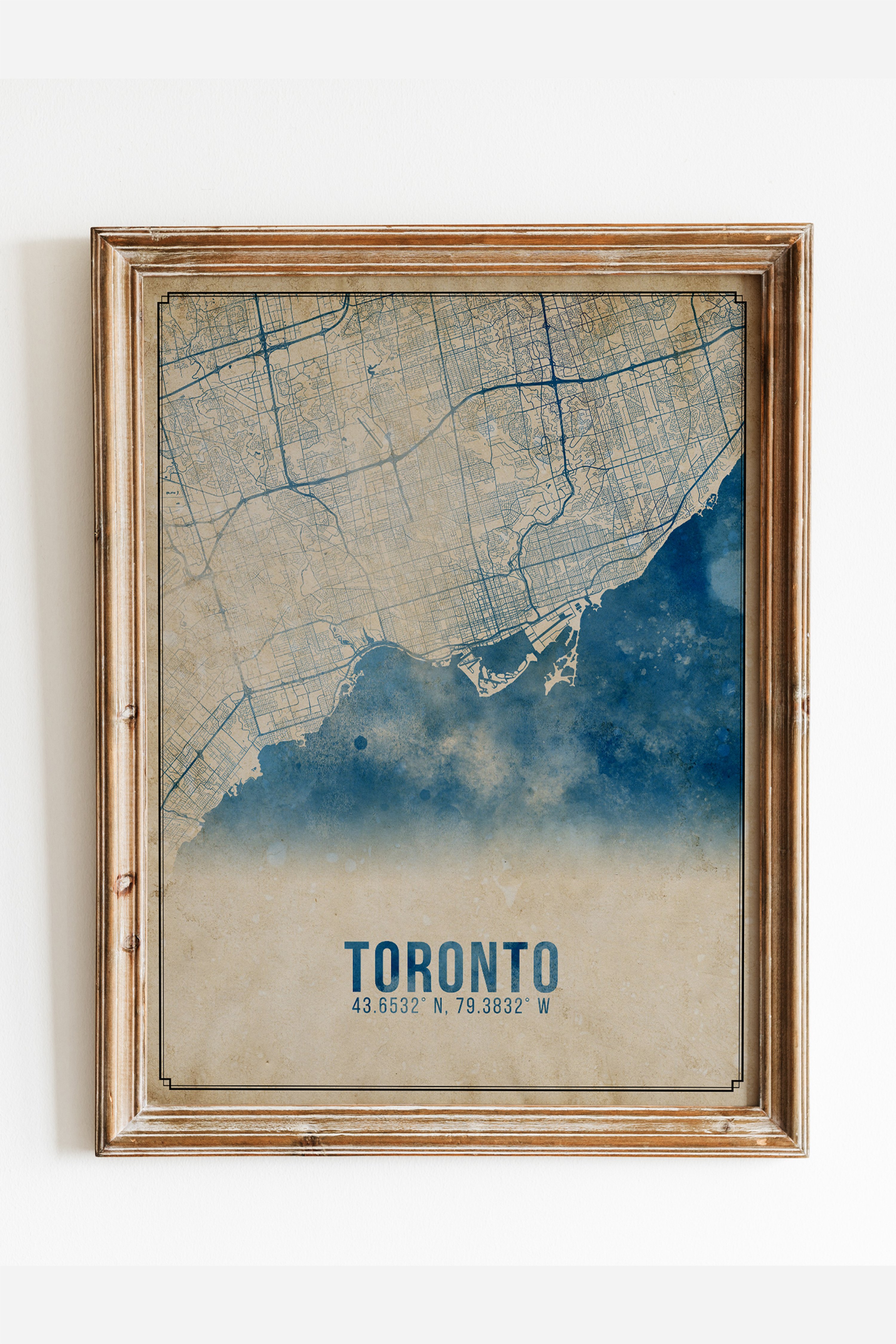 Toronto Antique Watercolor City Map Poster