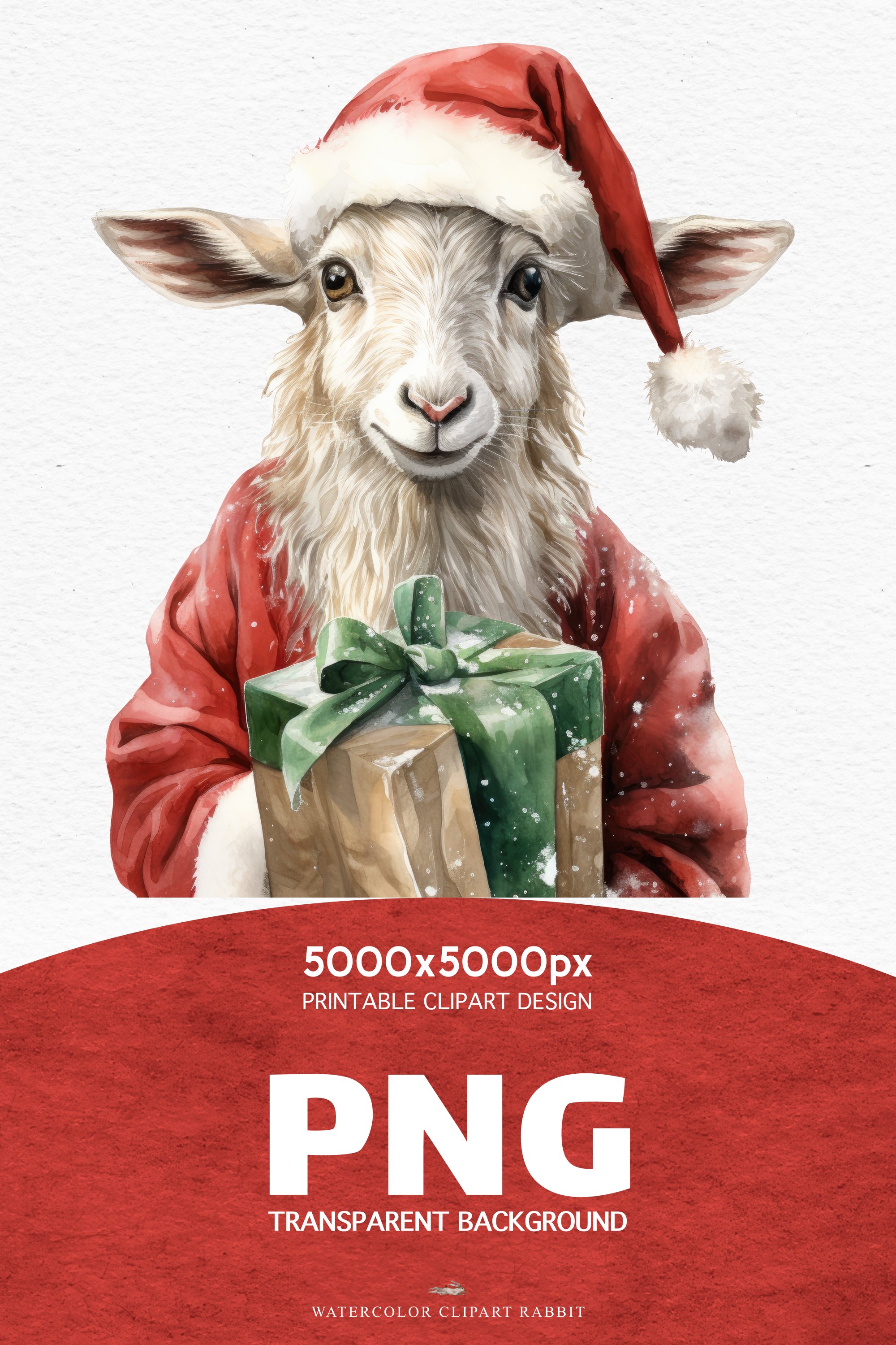 Christmas Goat Winter Clipart PNG Farm Animals New Year Art