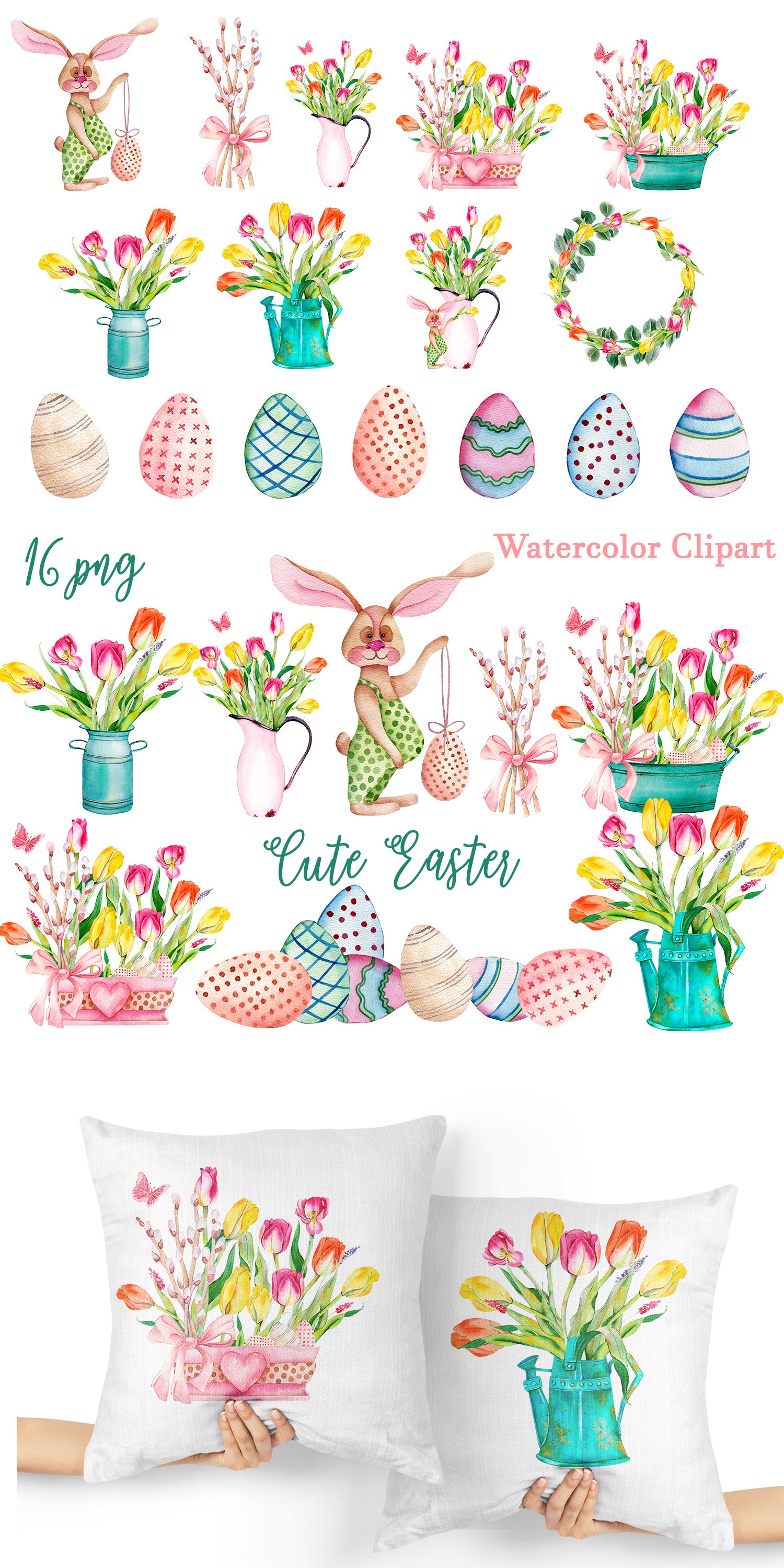 Sublimation easter design, spring flowers, eggs