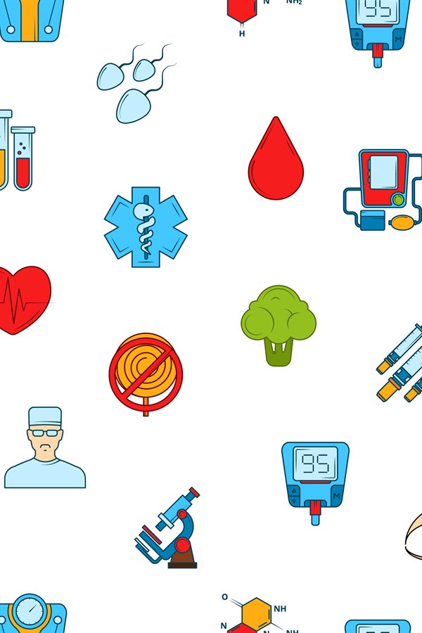 Vector colored diabetes icons pattern or (872317)