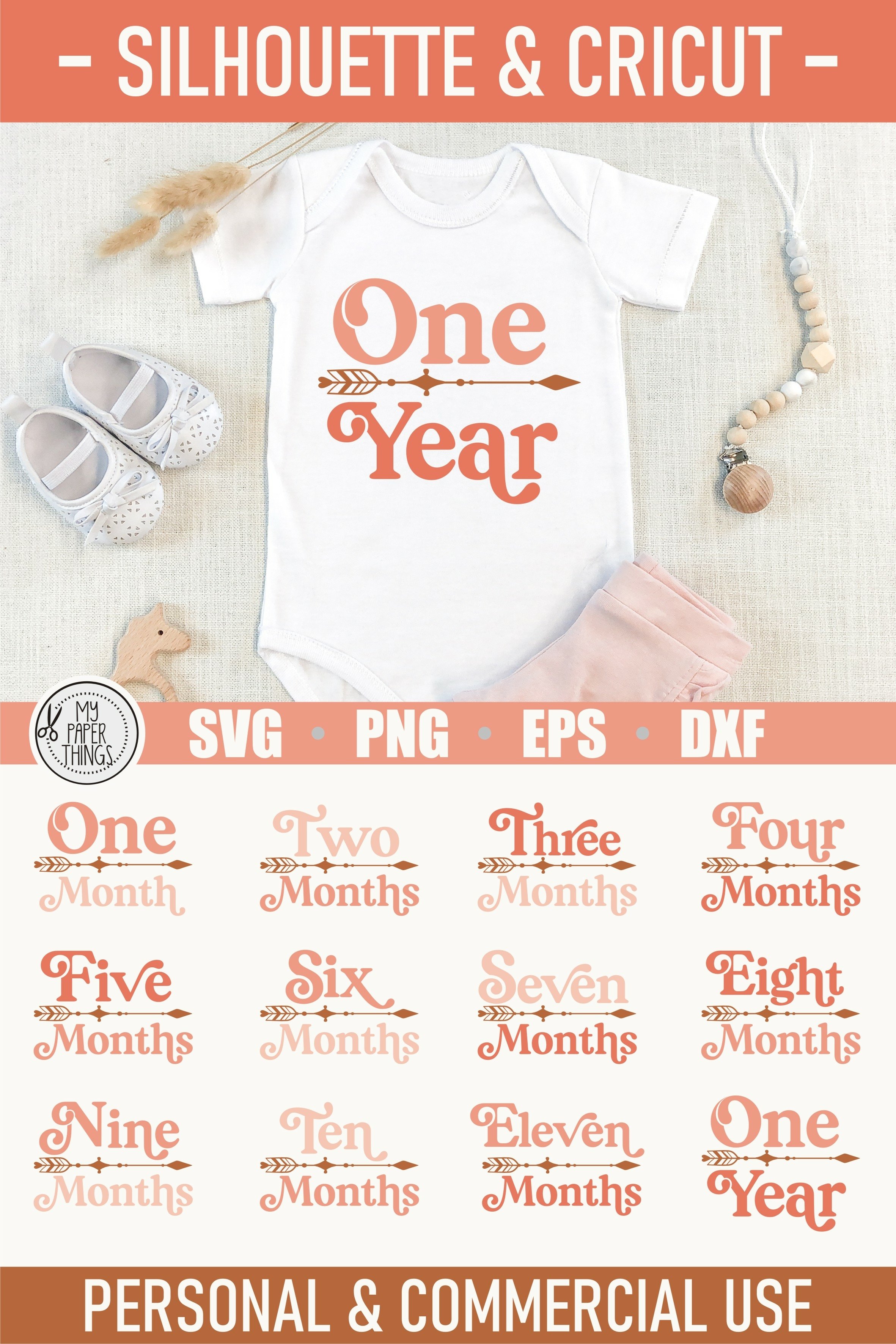Boho Baby Milestones svg bundle