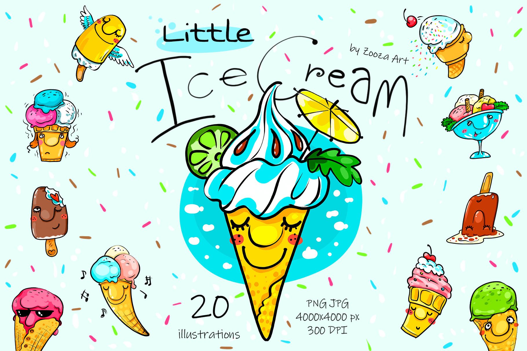 Little Ice Cream - 20 illustrations