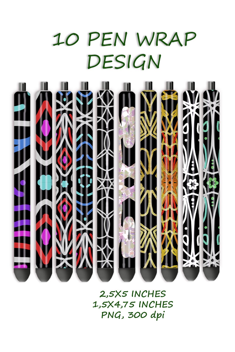 Ornamental Pen Wrap Design Bundle.v21