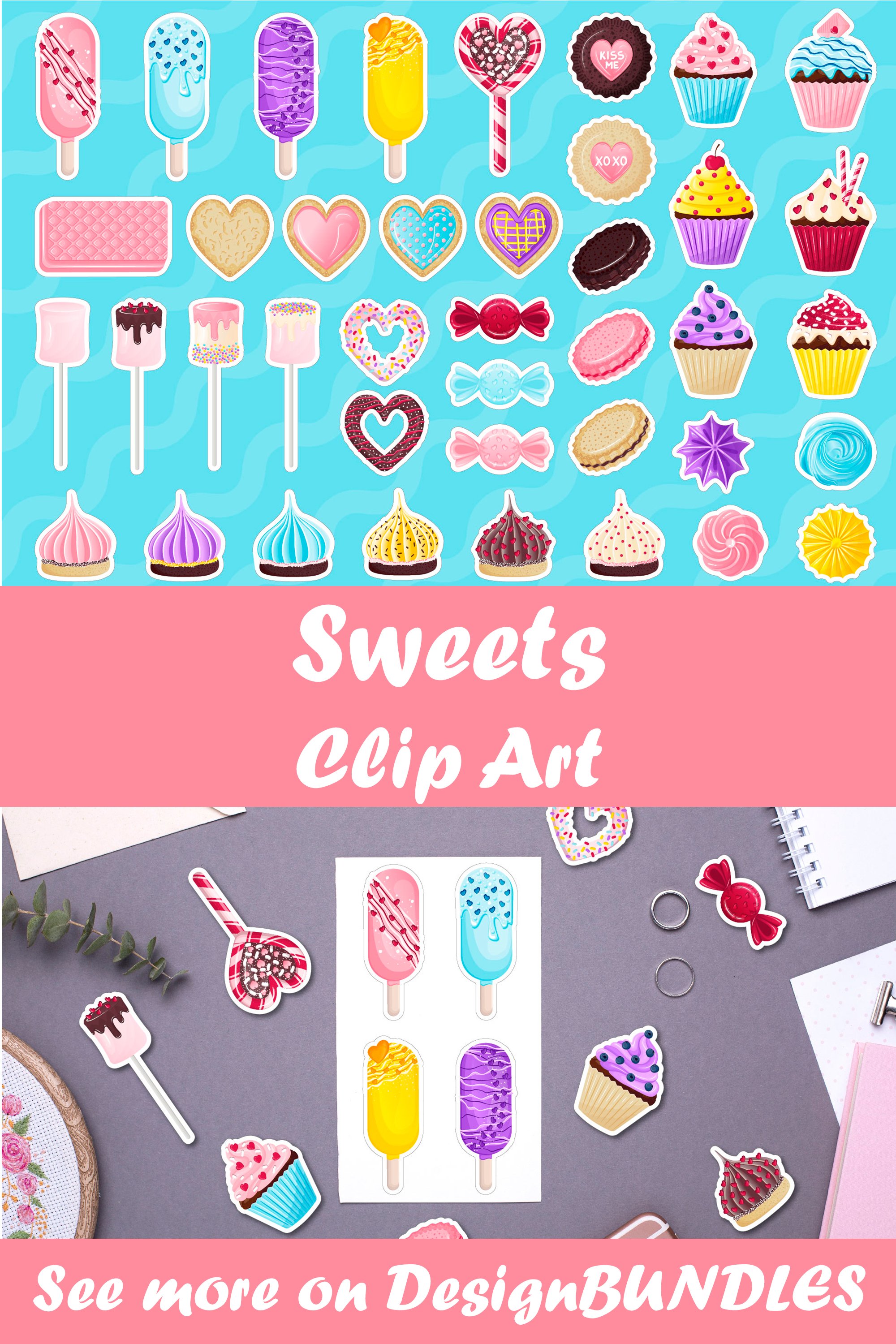 Big bundles of cute sweets stickers | Candy stickers png