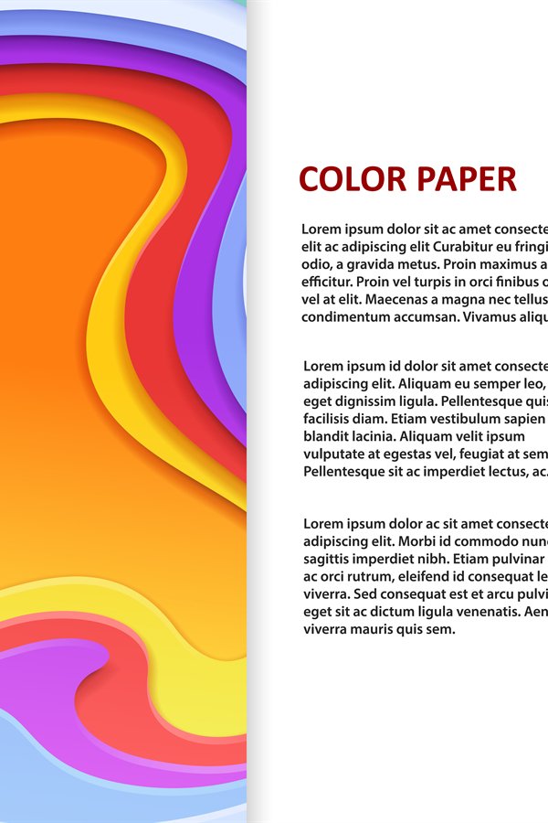 Color vector paper origami banner flyer design