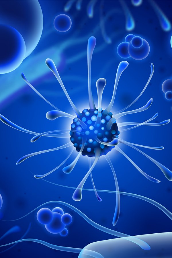 Microscopic bacteria. Bacterium microorganism, viruses and m