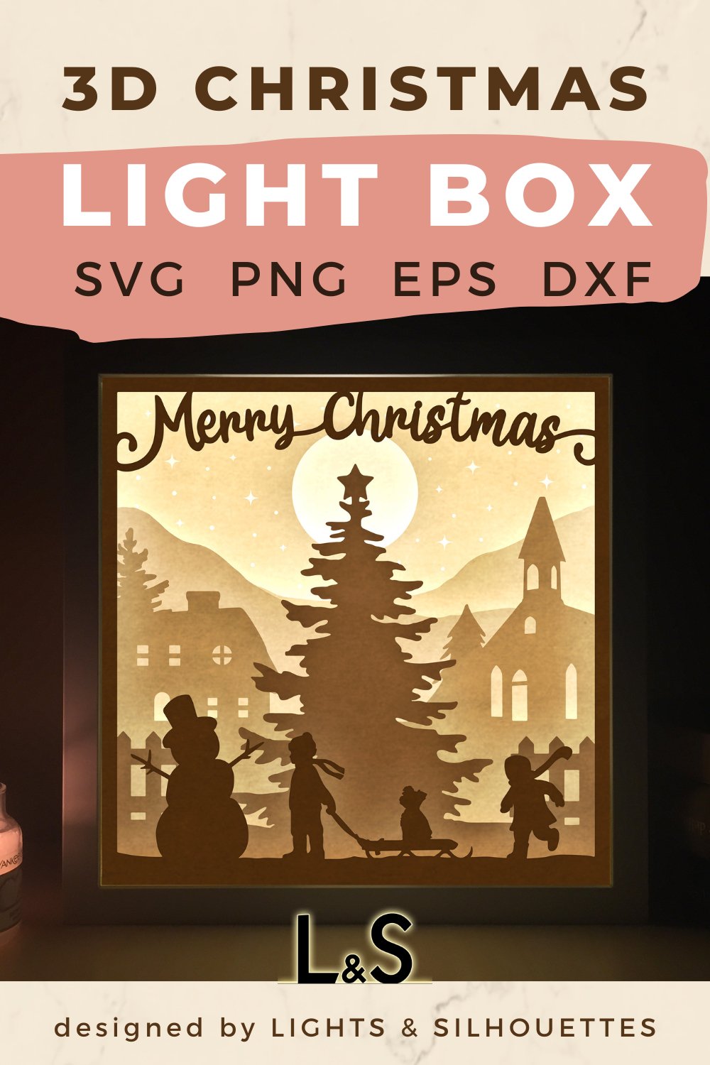 Christmas Shadow Box Svg | 3D Layered Papercut