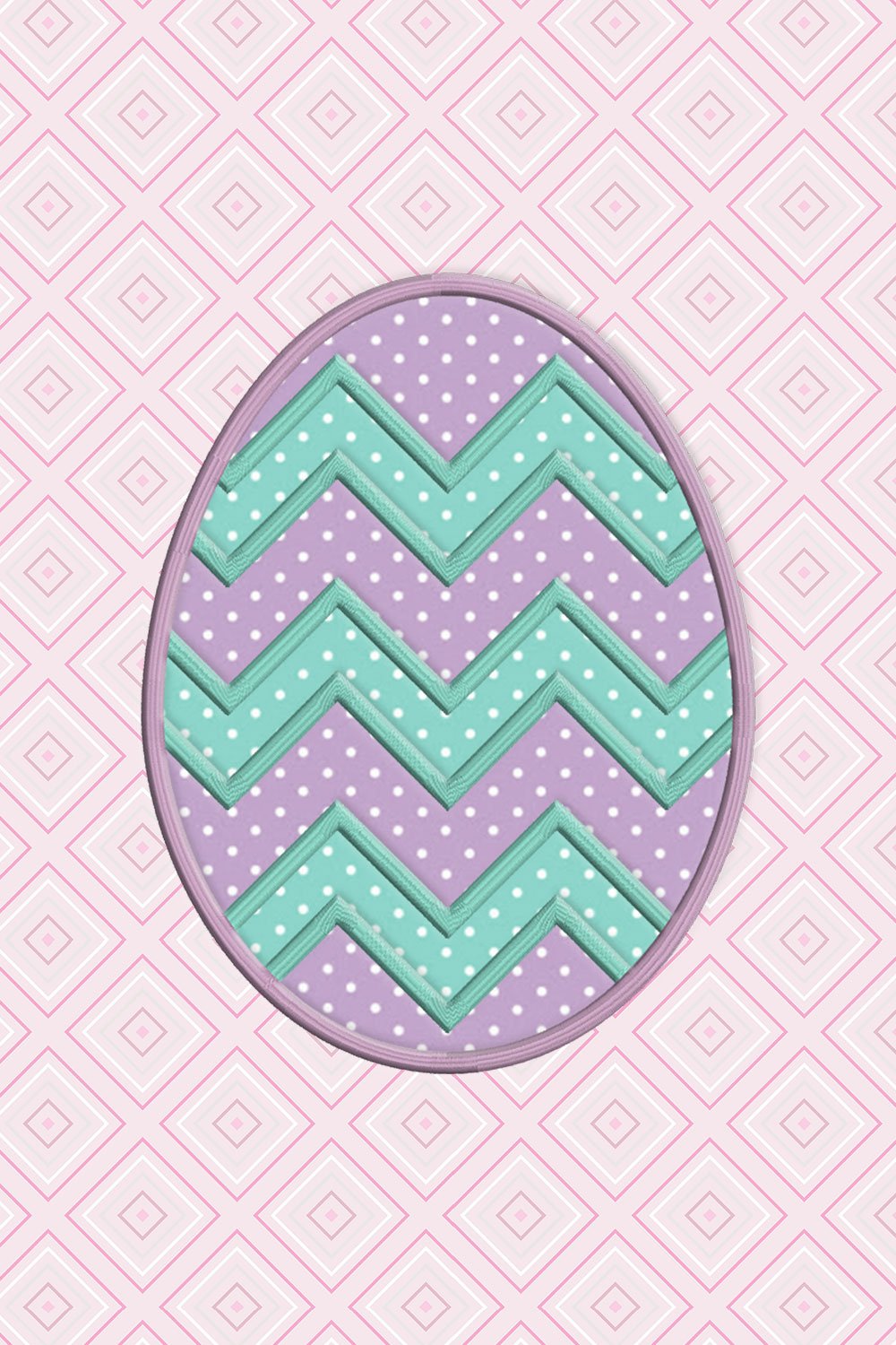 Chevron Easter Egg Applique Embroidery Design (2438136)
