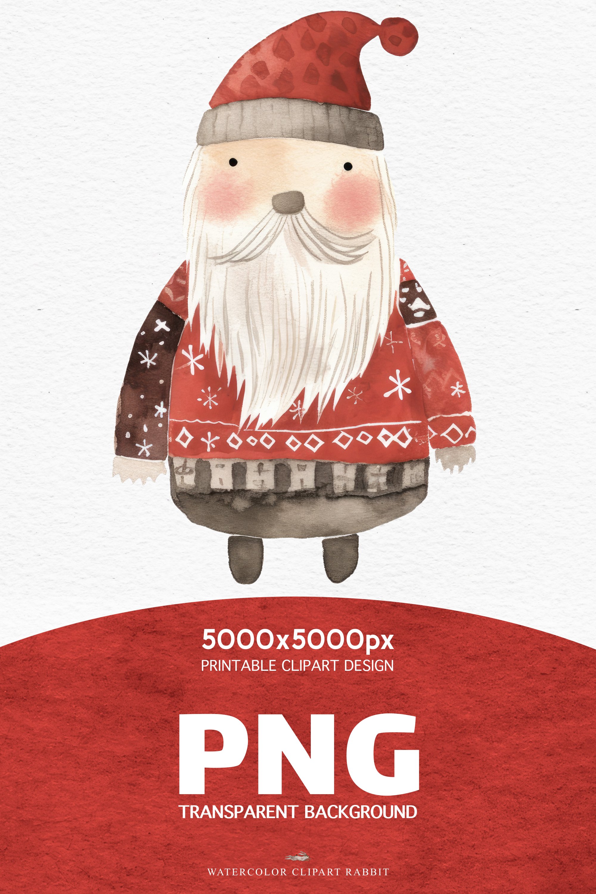 Scandi Christmas Santa Boho Winter Clipart Scandinavian PNG