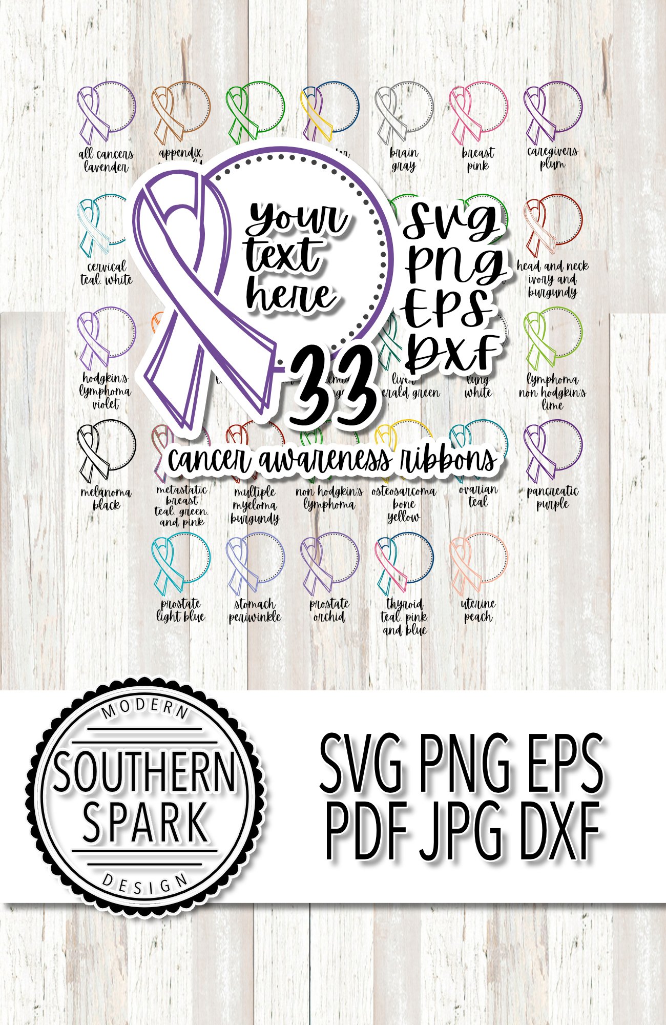 Cancer Awareness Ribbons With Circle For Text 33 Variations