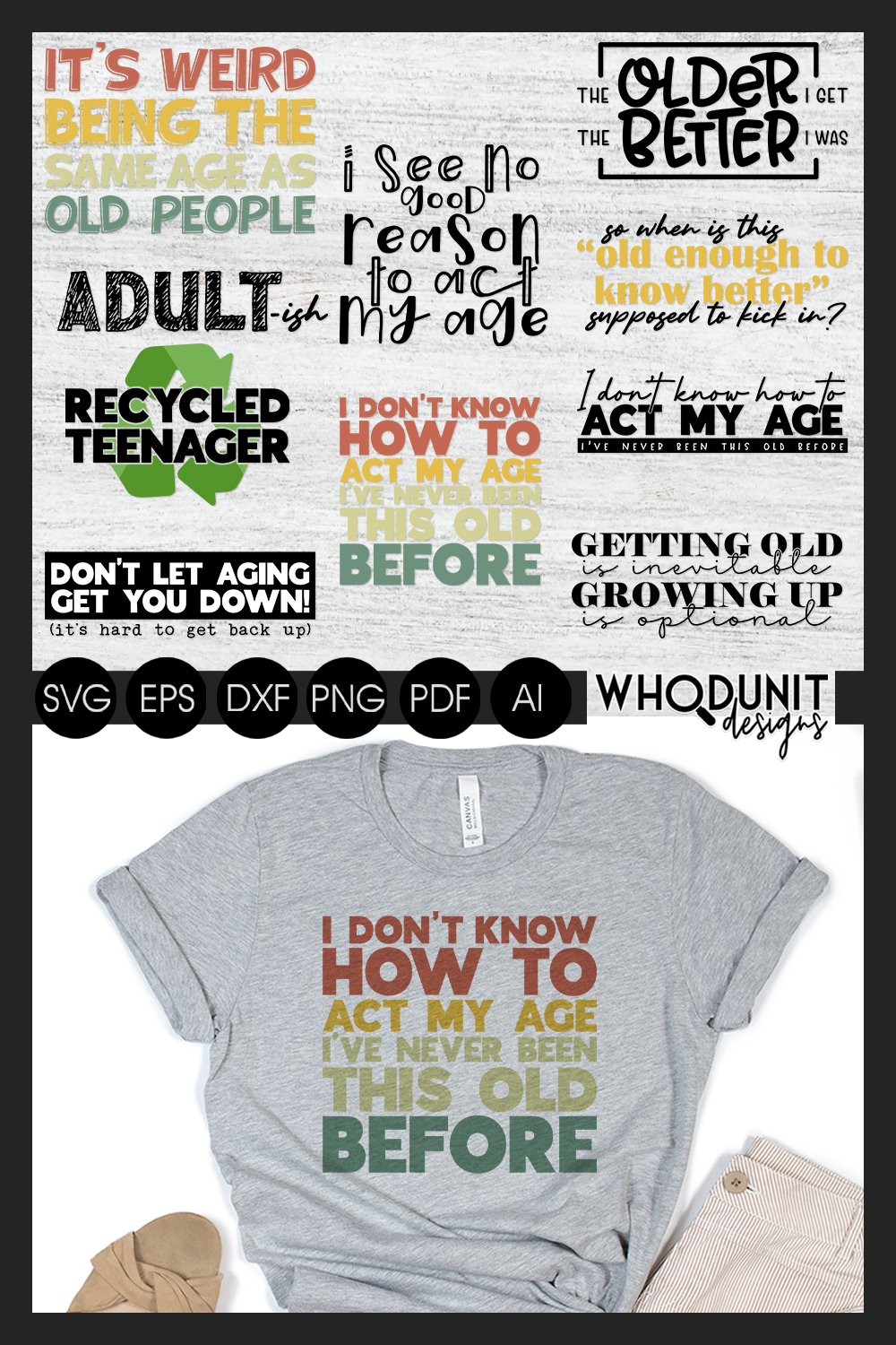Getting Old SVG Bundle | Birthday Humor | Aging cut file