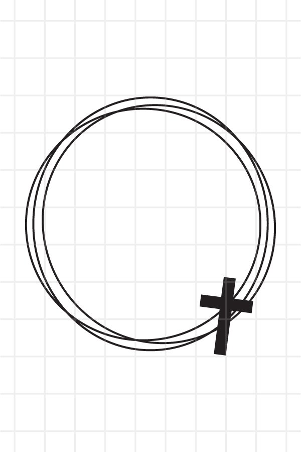Cross Circle Frame SVG, Faith Monogram Frame Cut File.