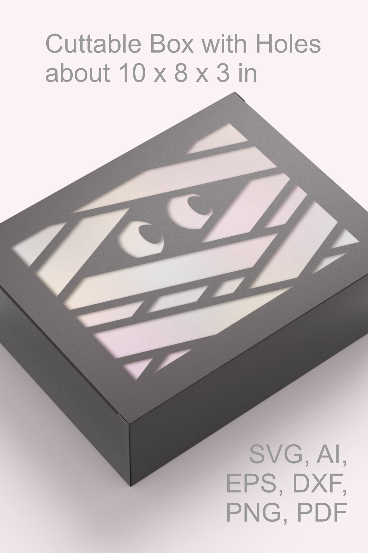 Mummy Window Rectangular Favor Box Papercut SVG Template