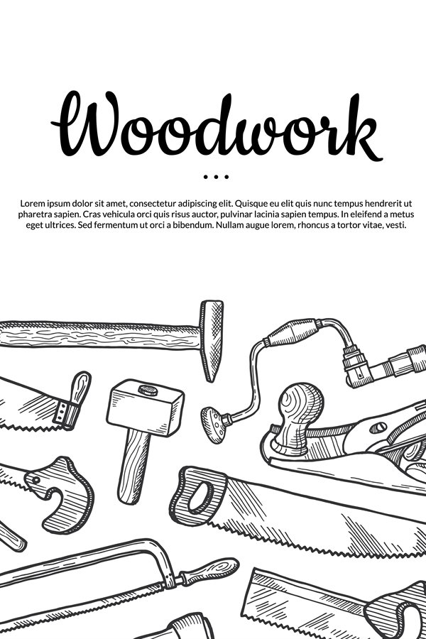 Vector carpentry background with place for text