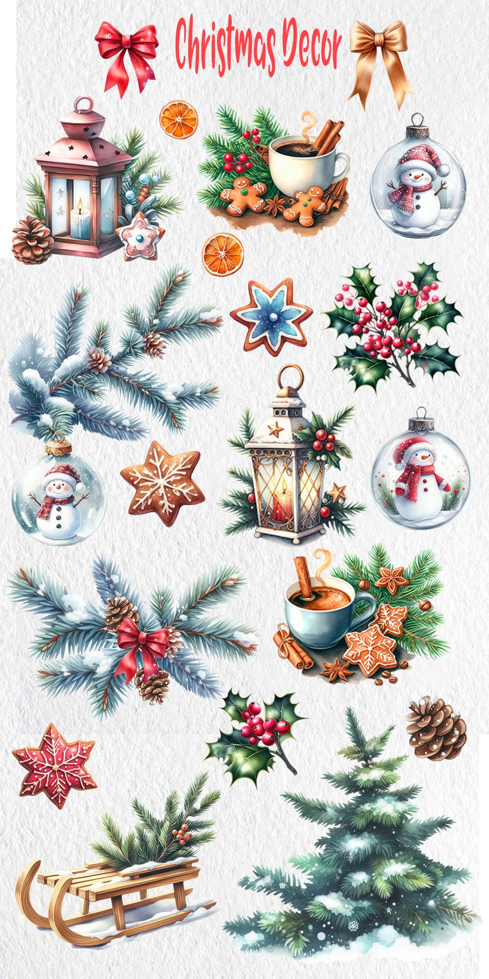 Christmas Decor Watercolor (2982774)