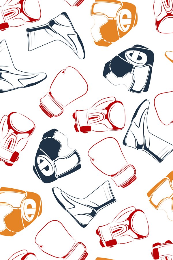 Colorful boxing seamless pattern