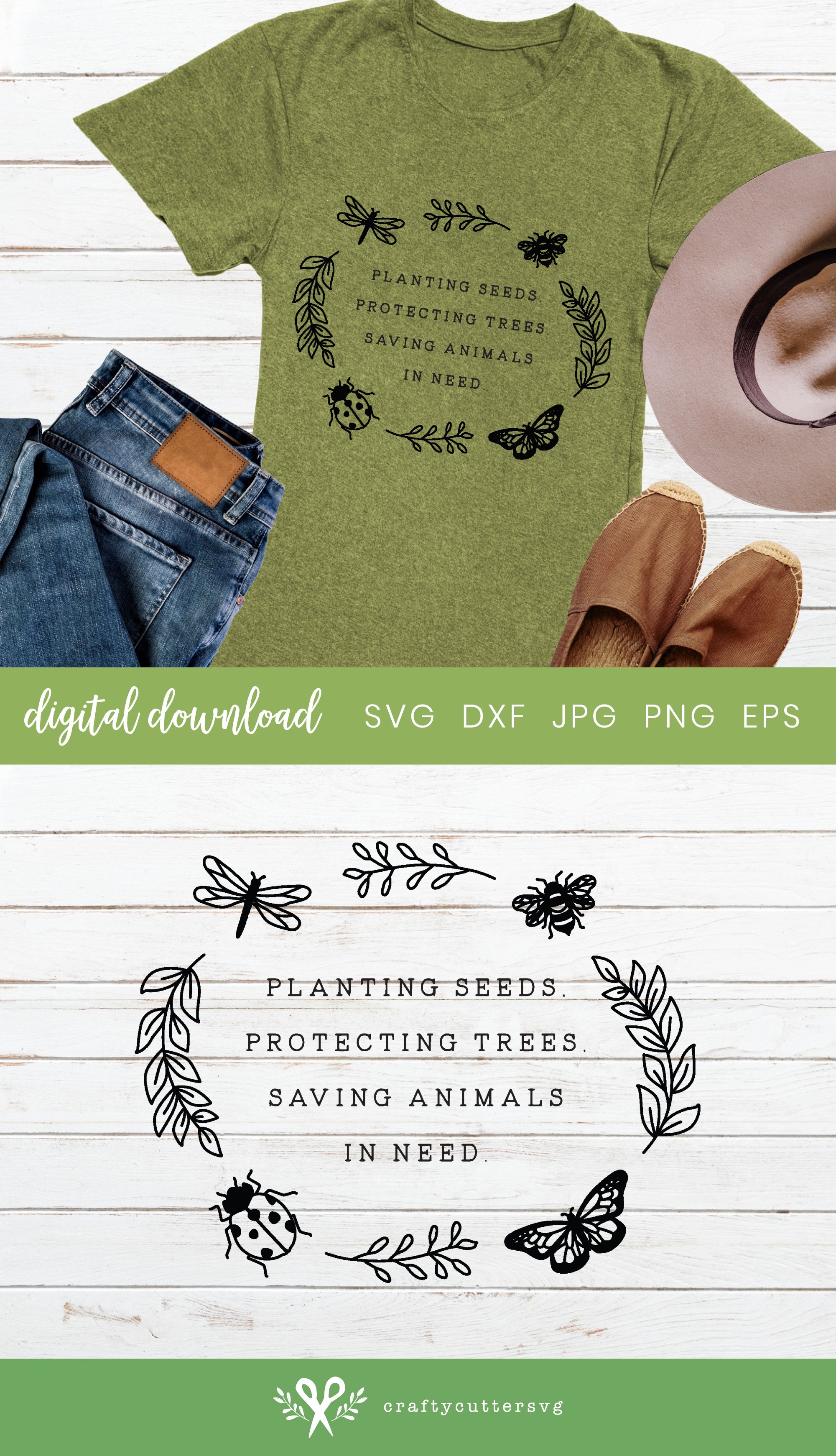 Save Earth Svg | Planting Seeds Protecting Trees Safe Animal
