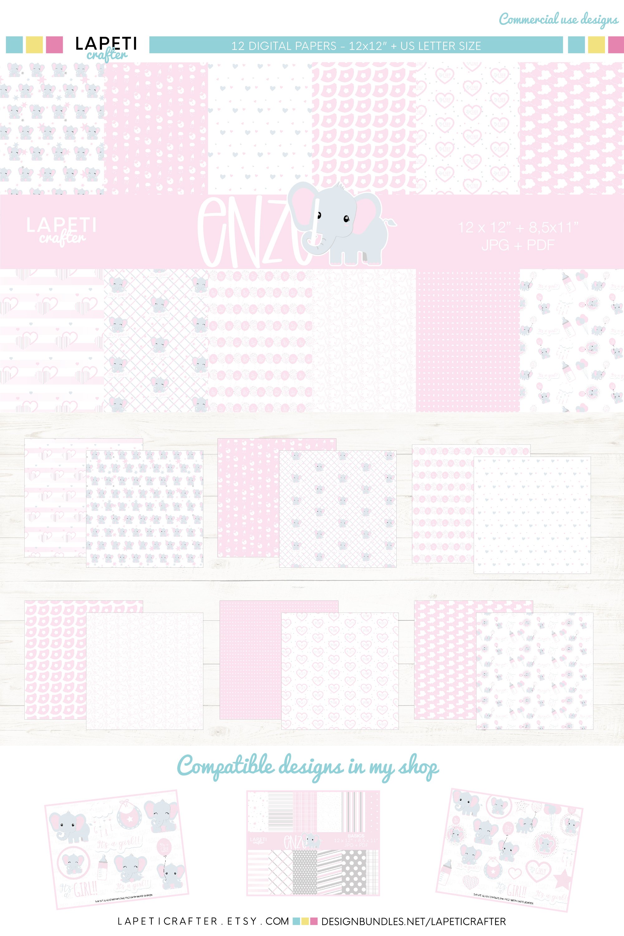 It's a Girl Gender Revealing Digital Paper