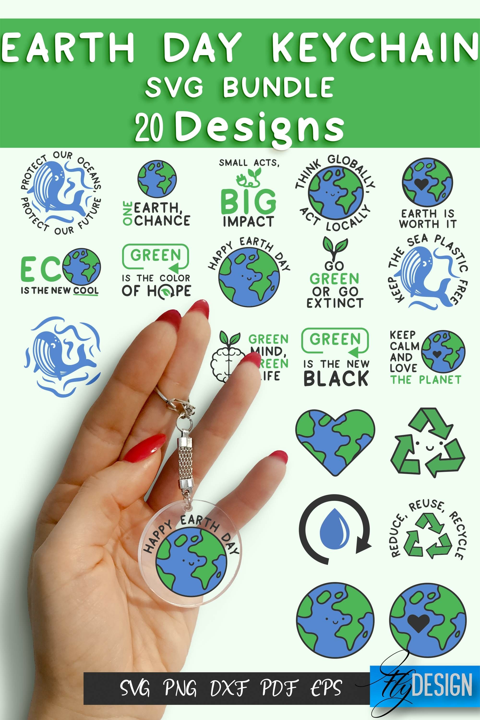 Earth Day Keychain SVG Design | Earth SVG Quotes (2717978)