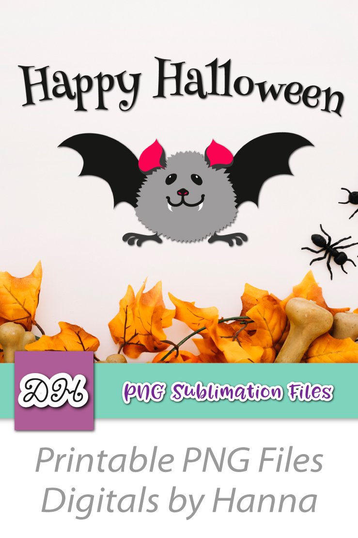 Happy Halloween Baby Bat Sign Sublimation Print File PNG