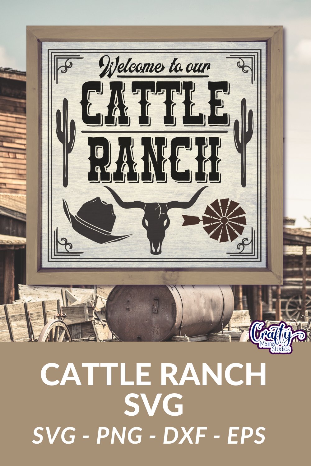 VIntage Cattle Ranch Sign | Western Svg | Wild West Sign