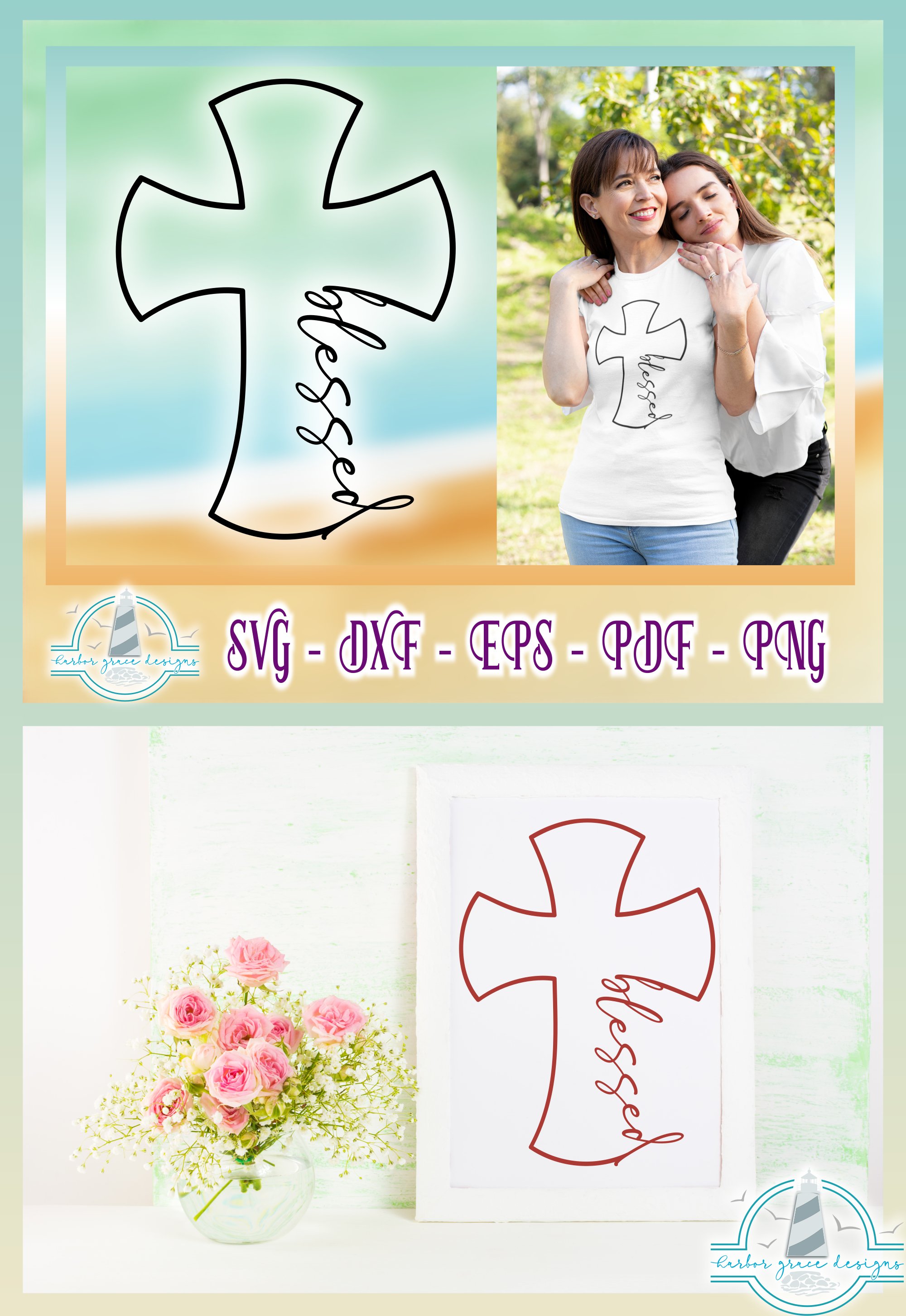 Blessed Cross Outline SVG