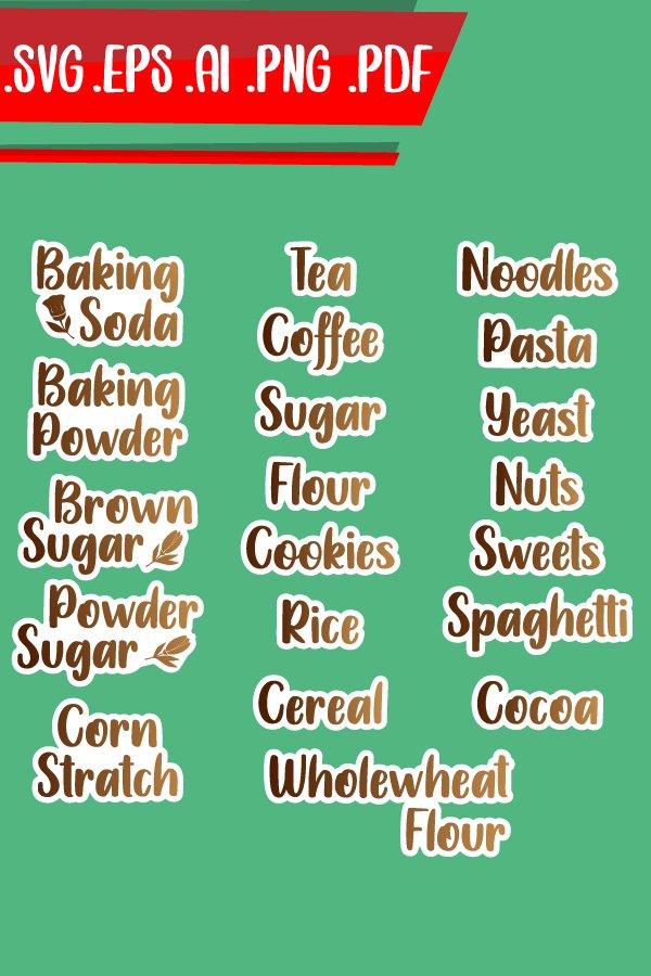 Kitchen ingredients Sticker svg ai eps png pdf