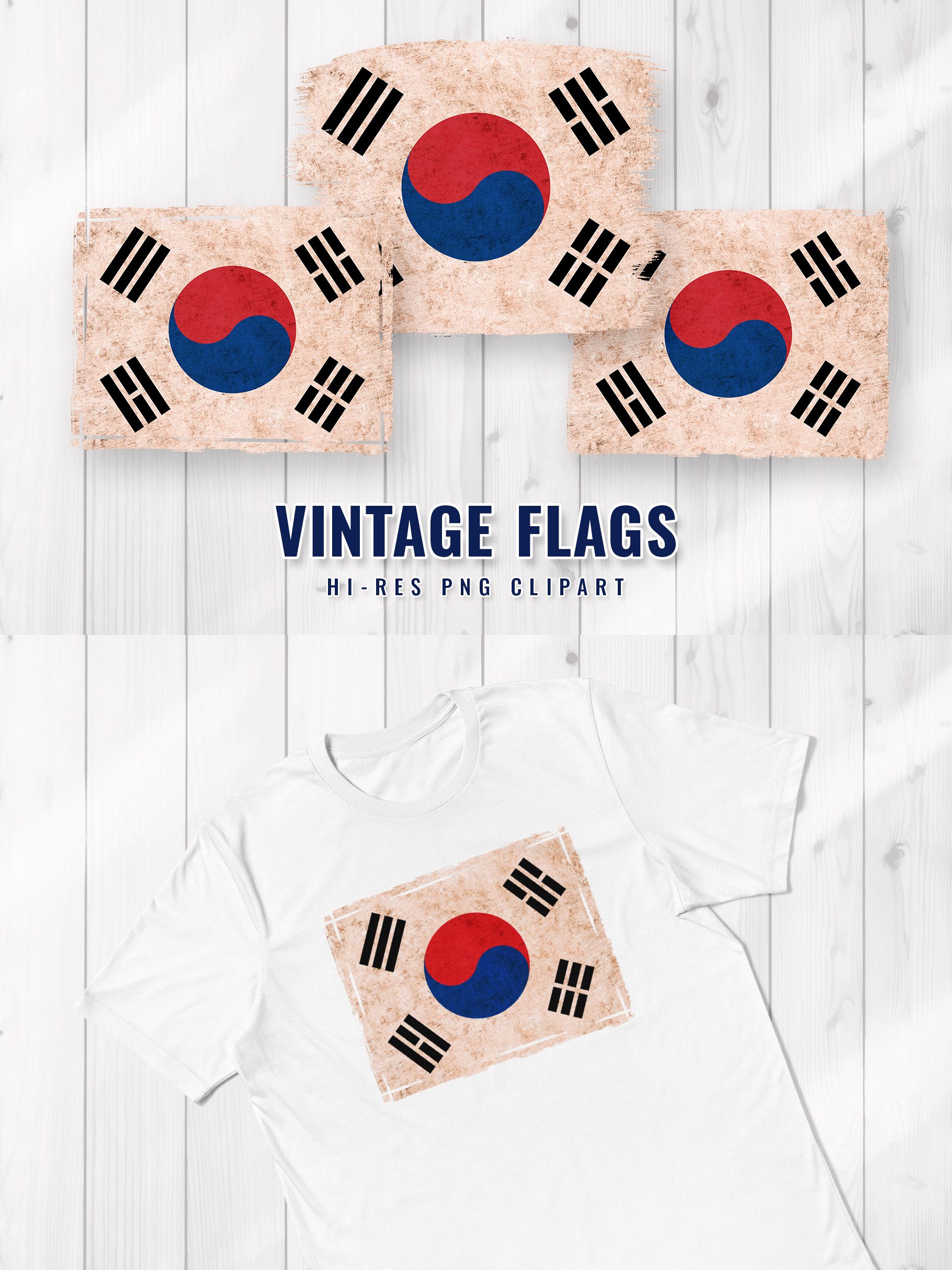 South Korea Grunge Flag Distressed Sublimation Backgrounds