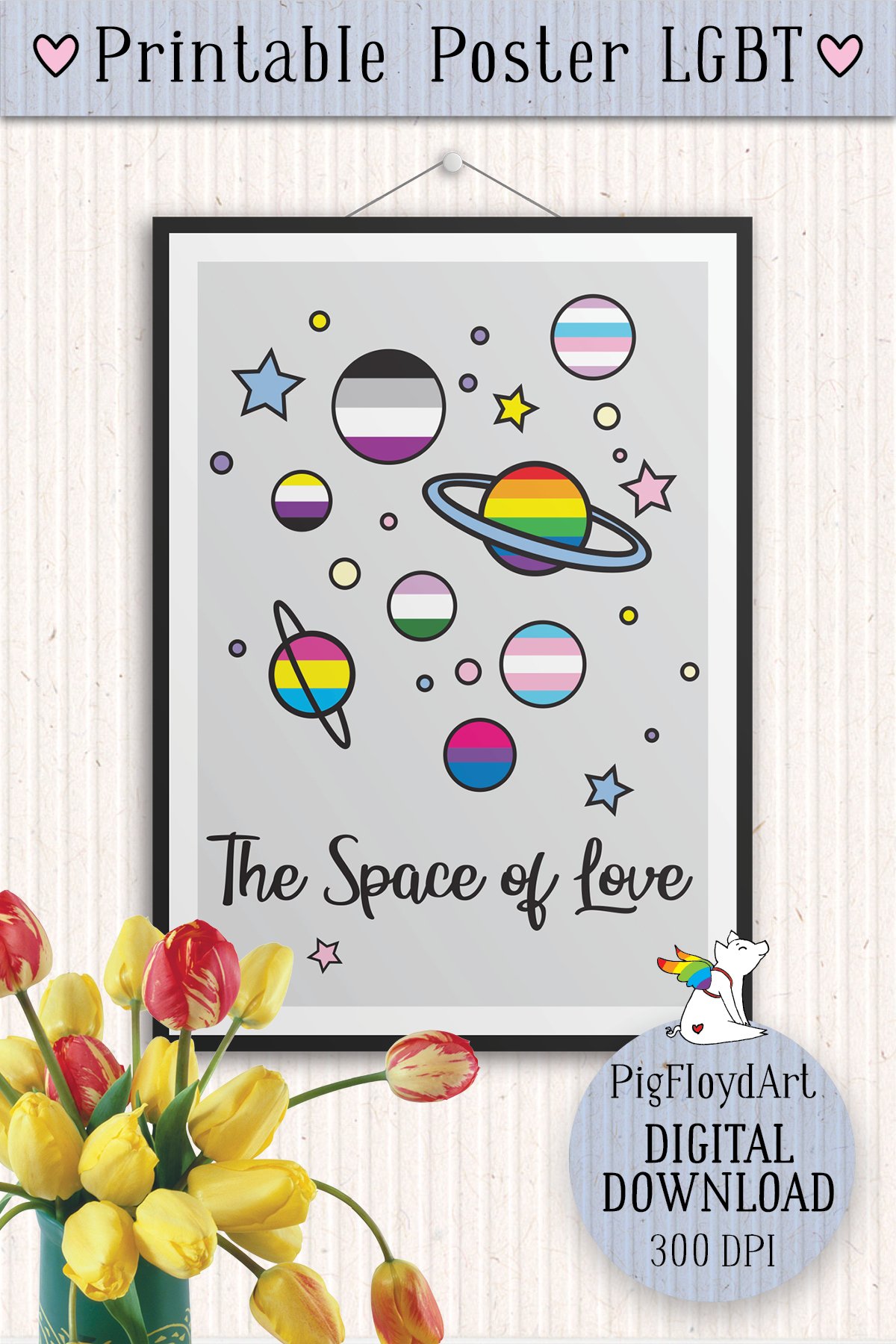 LGBTQ Flags, Space Of Love, LGBT poster