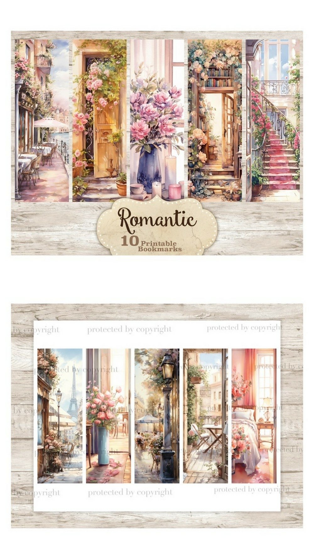 Romantic Printable Bookmarks | Cozy Home Bookmarks Bundle