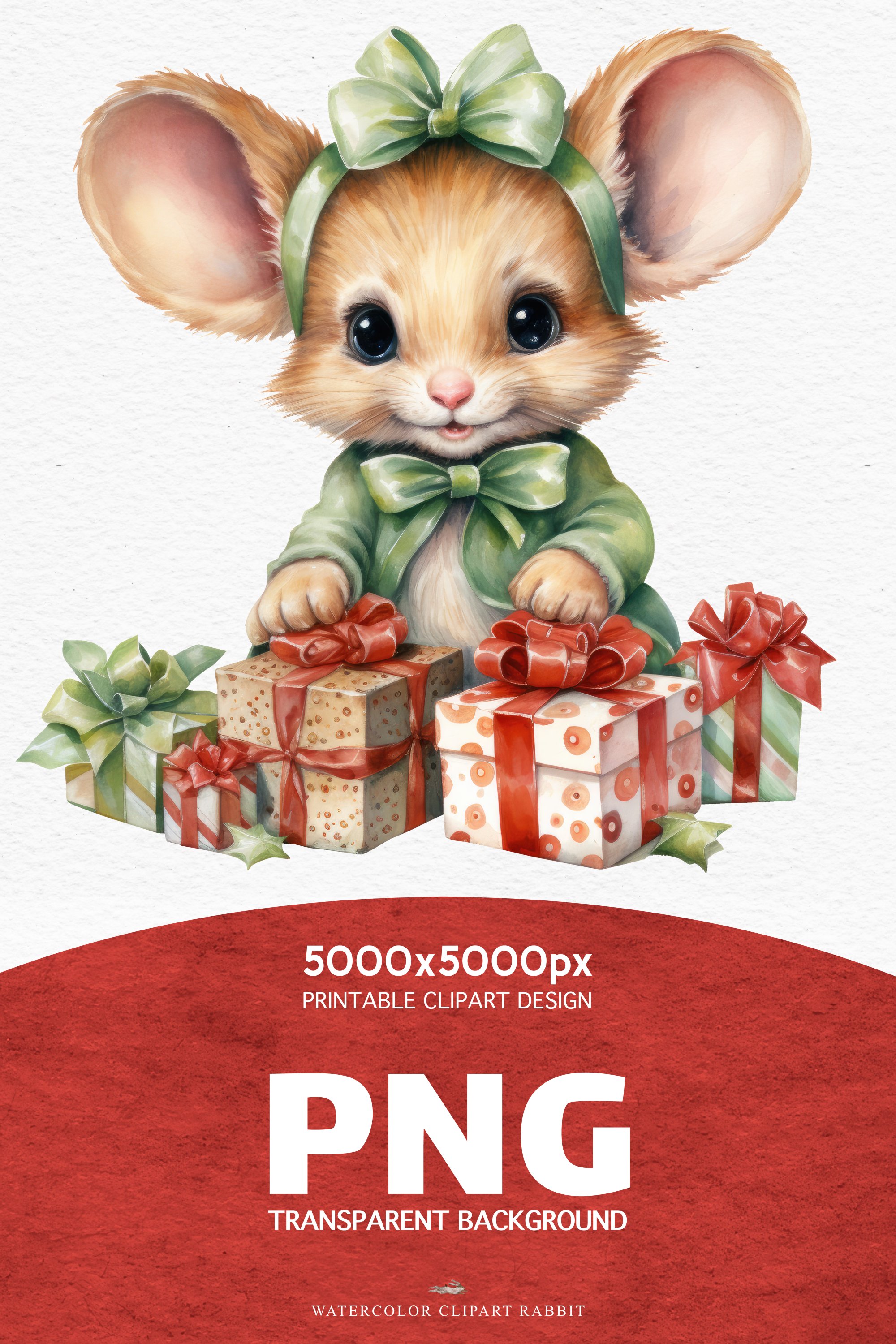 Christmas Baby Mouse Winter Clipart PNG Scrapbooking Journal