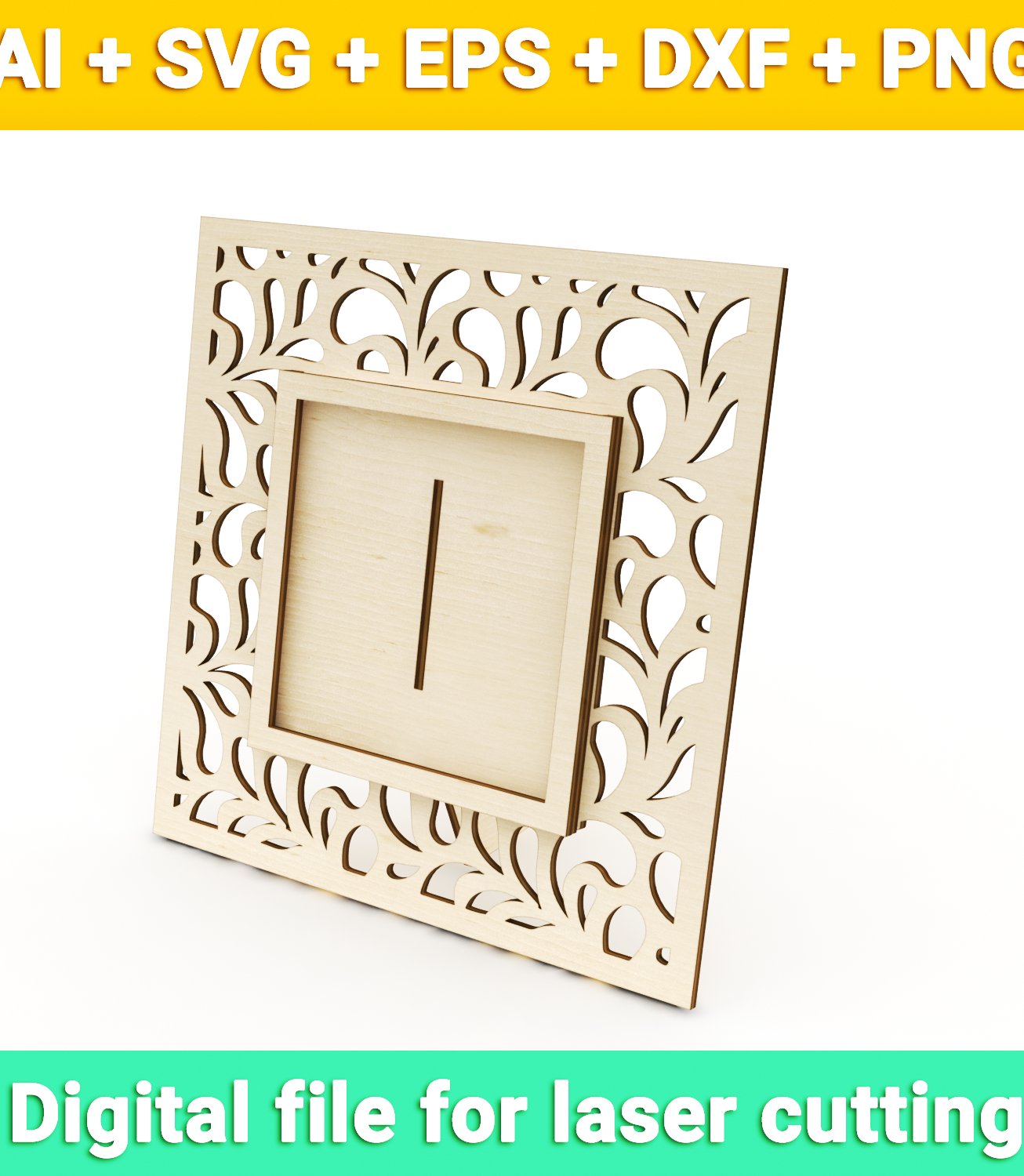 Photo frames with ornaments vector for CNC svg vector file
