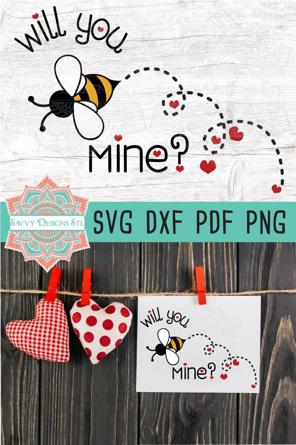 Will You Bee Mine Valentine's Day Layered Cut File