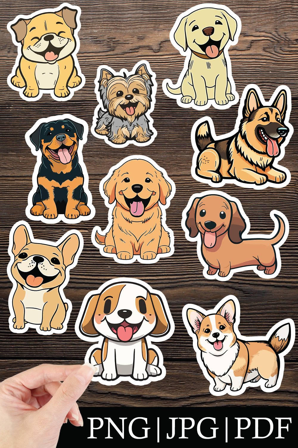 Funny Dogs Stickers, Smiling Dogs Stickers