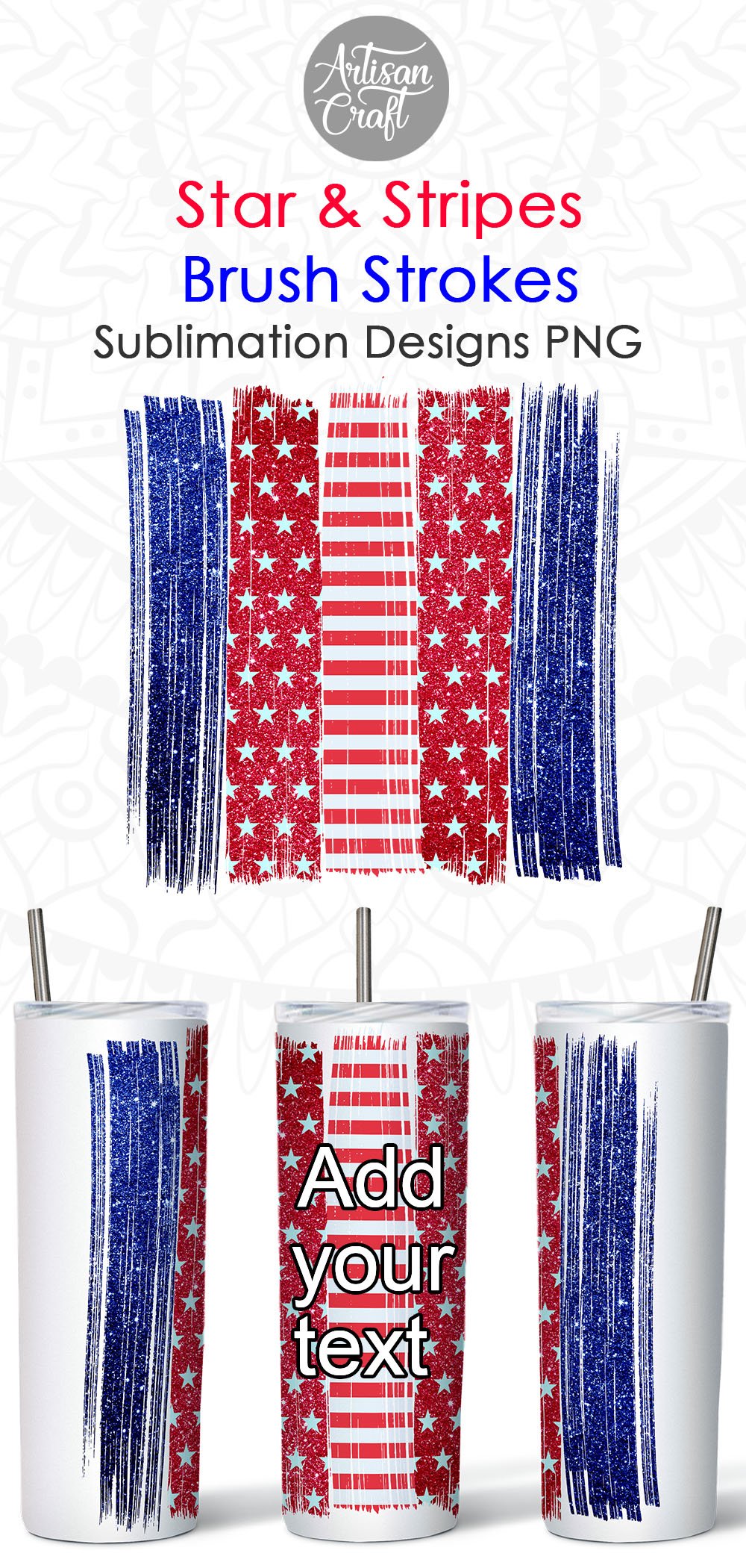 Brush stroke PNG, Stars and Stripes, sublimation backgrounds