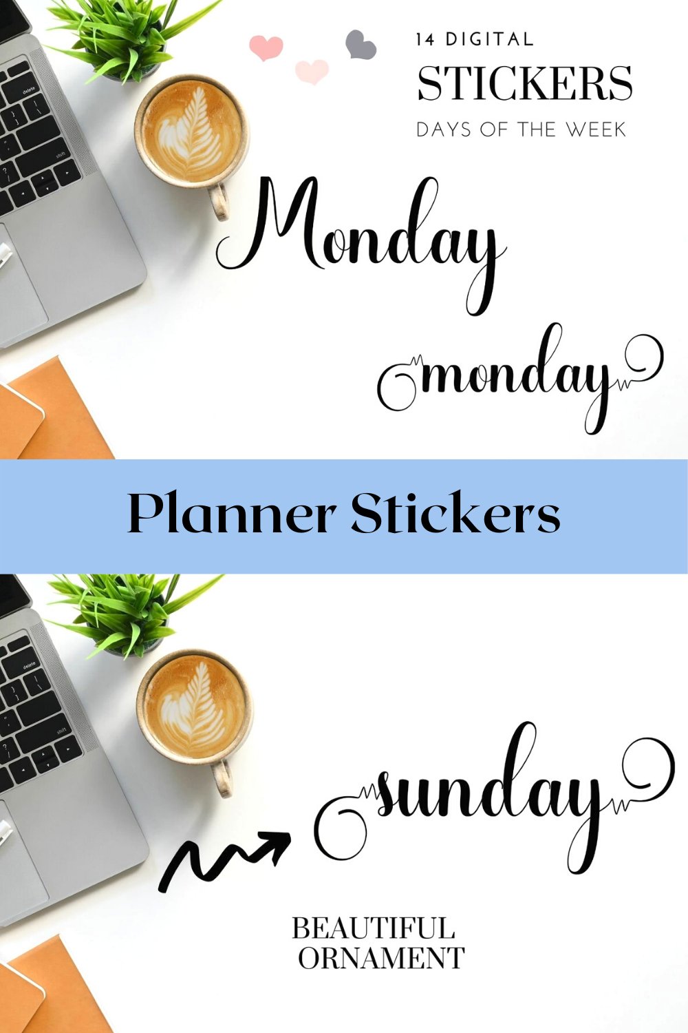 Black Days of the Week Script Stickers (2558696)