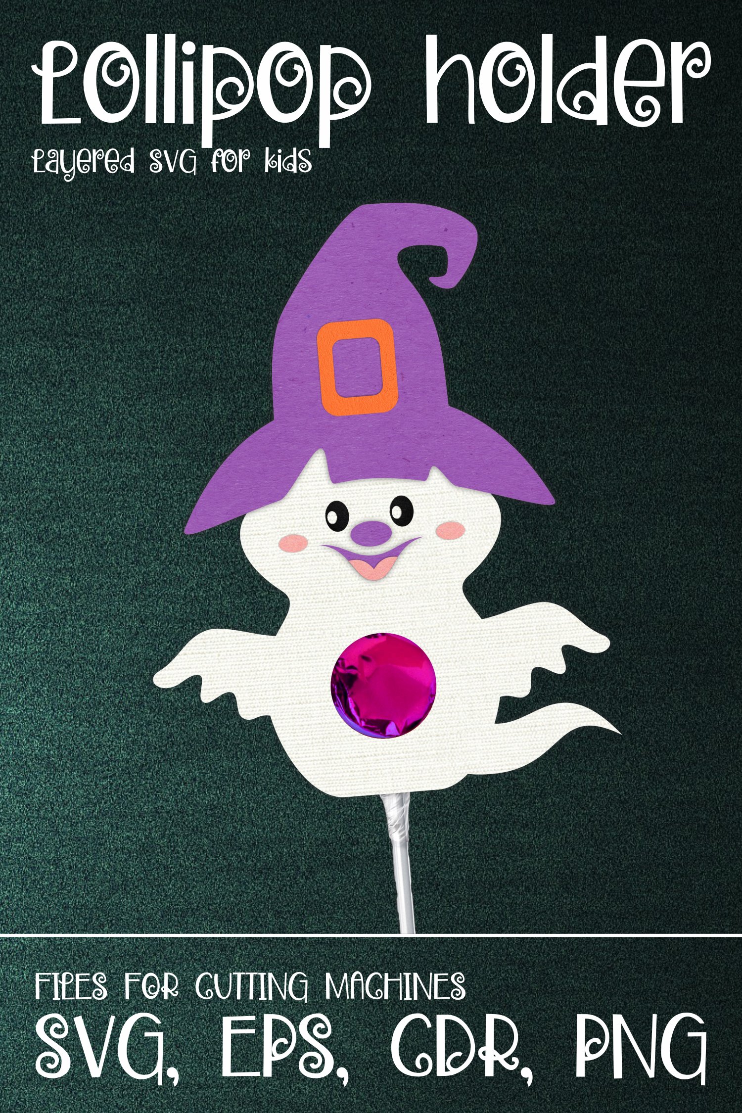 Cute Ghost | Halloween Lollipop Holder Template