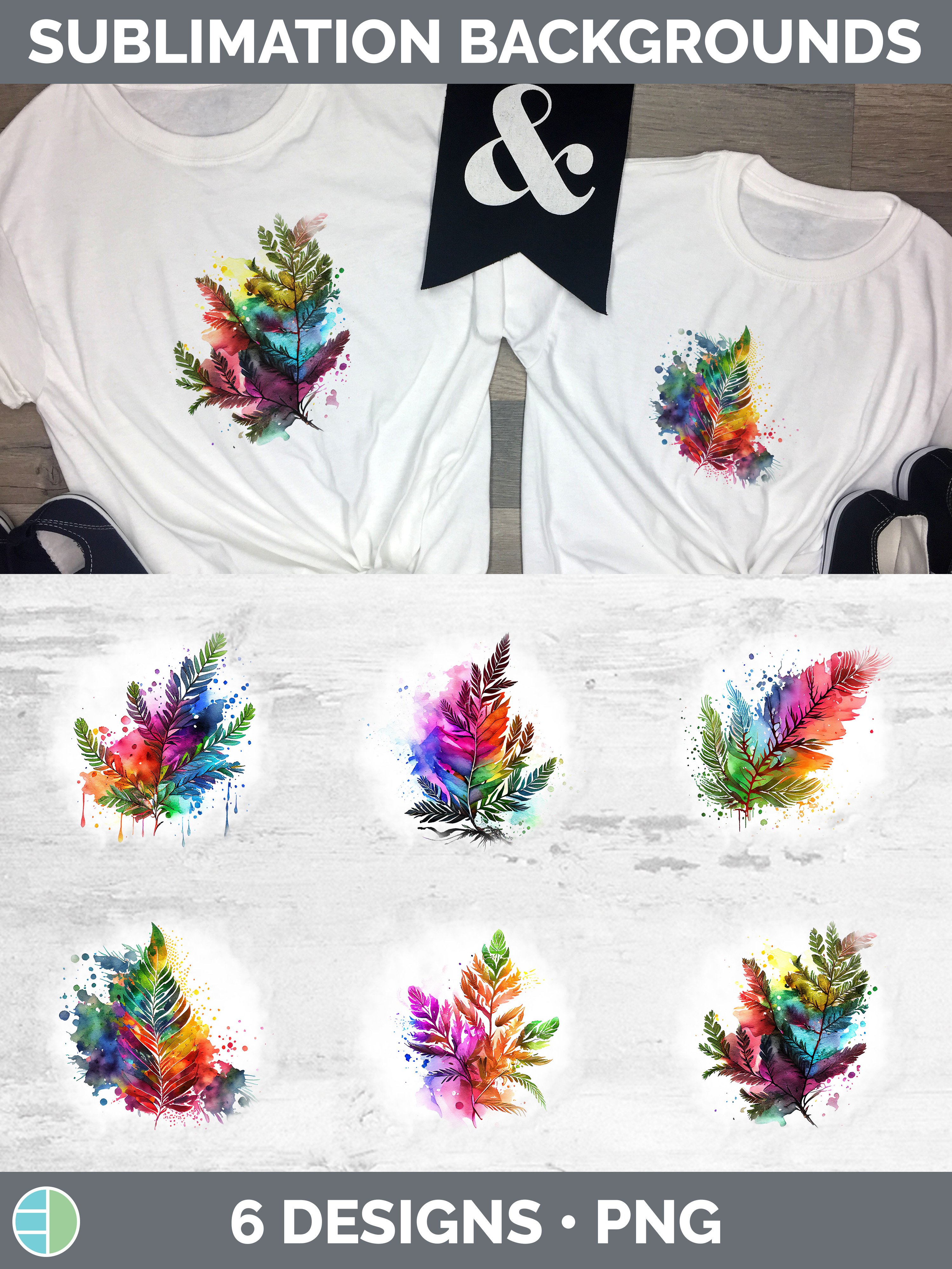 Rainbow Cedar Needles Grunge Background | Sublimation Distre