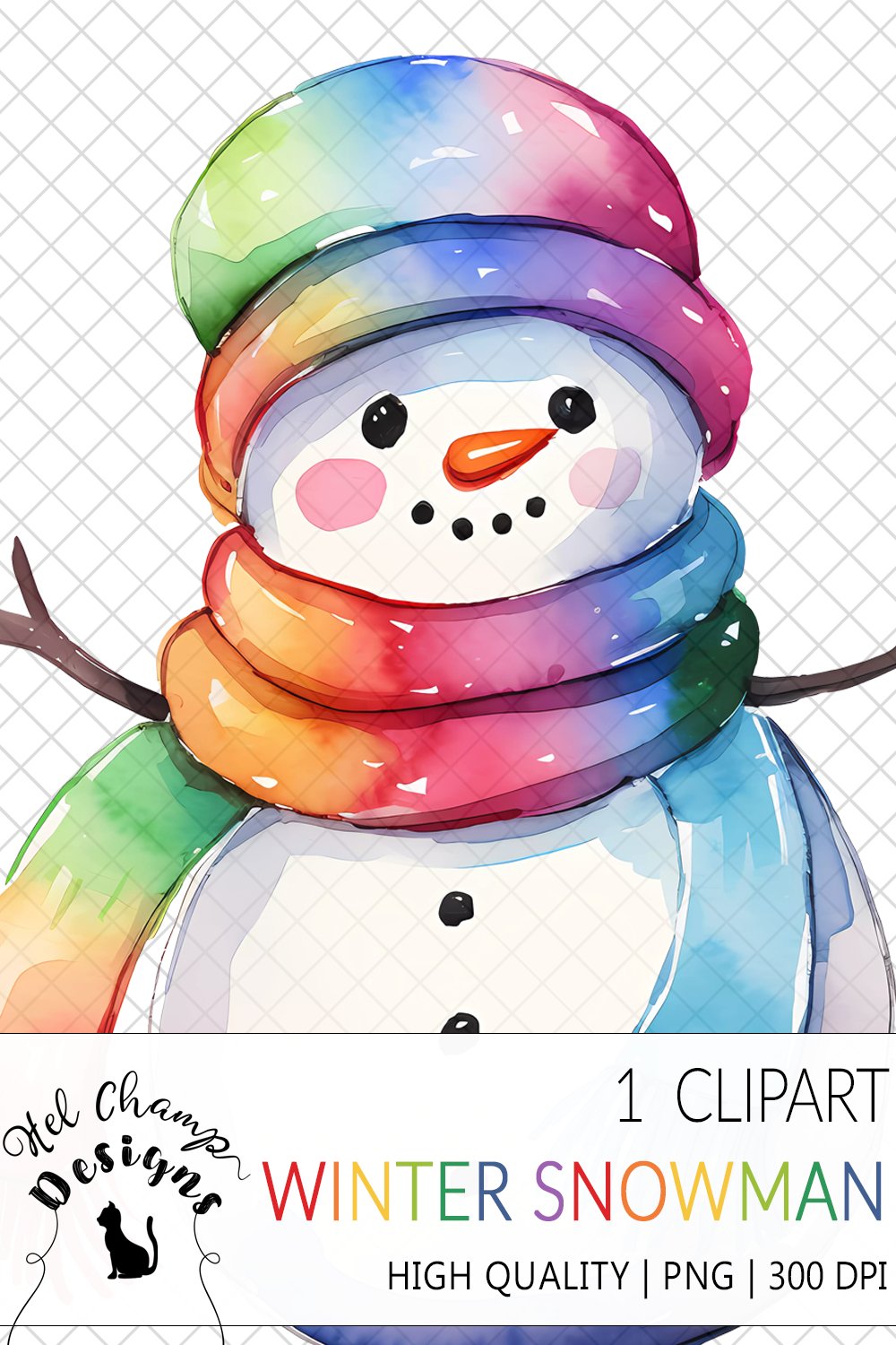 Snowman rainbow transparent clipart