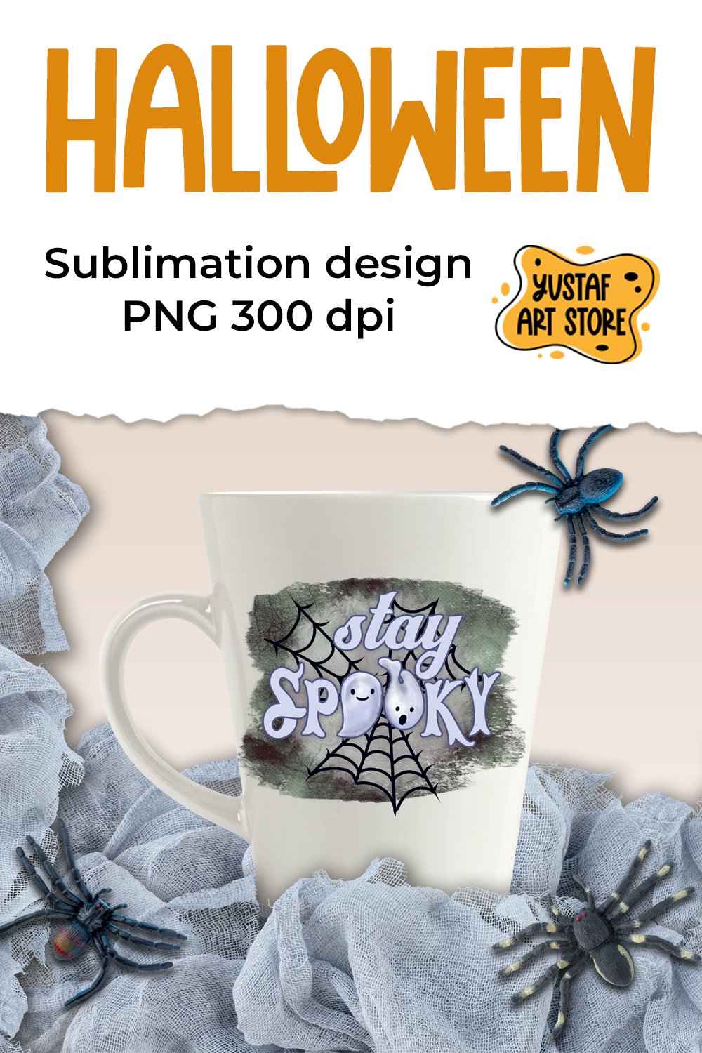 Halloween ghost sublimation design. Stay Spooky.