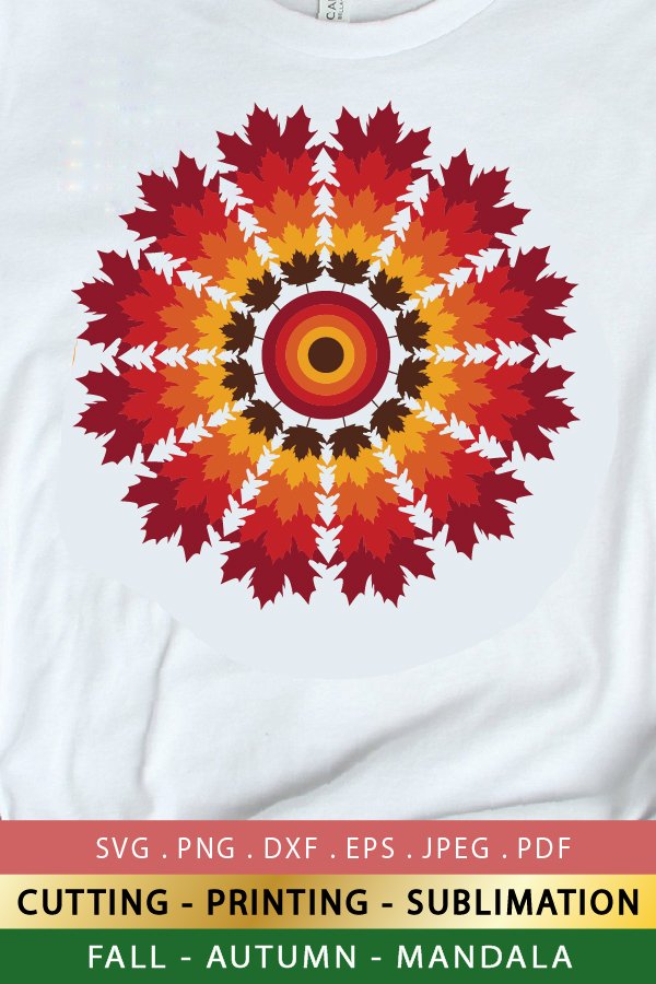 FALL MANDALA SVG PNG EPS DXF Autumn SVG Halloween SVG