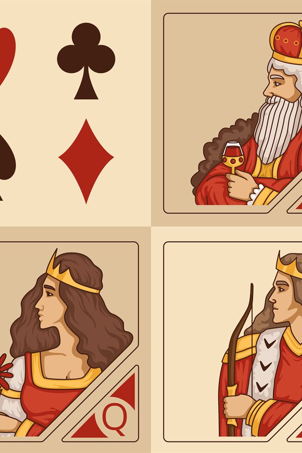 Stylized characters of card games