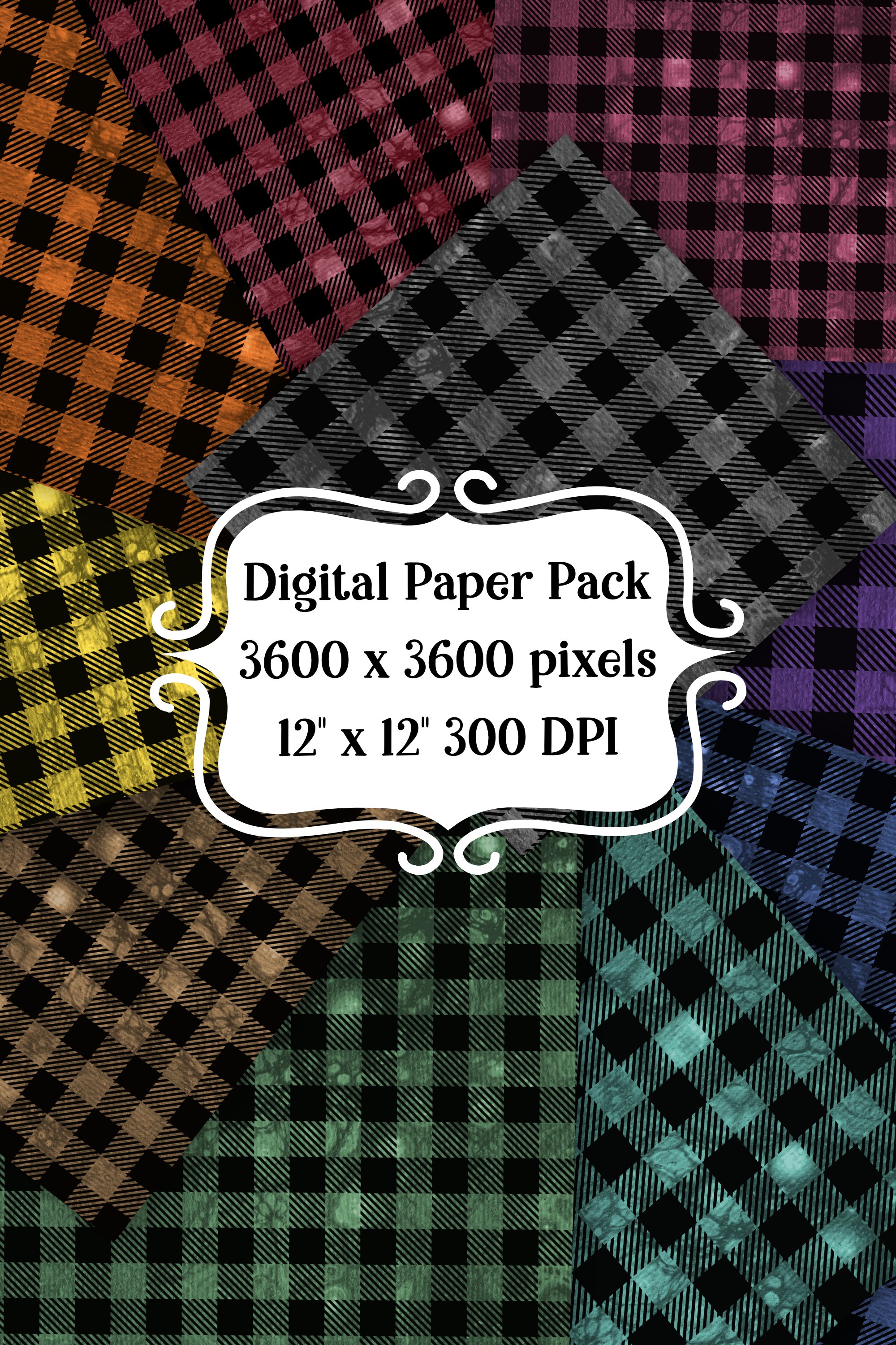Distressed Buffalo Plaid Digital Paper Pack