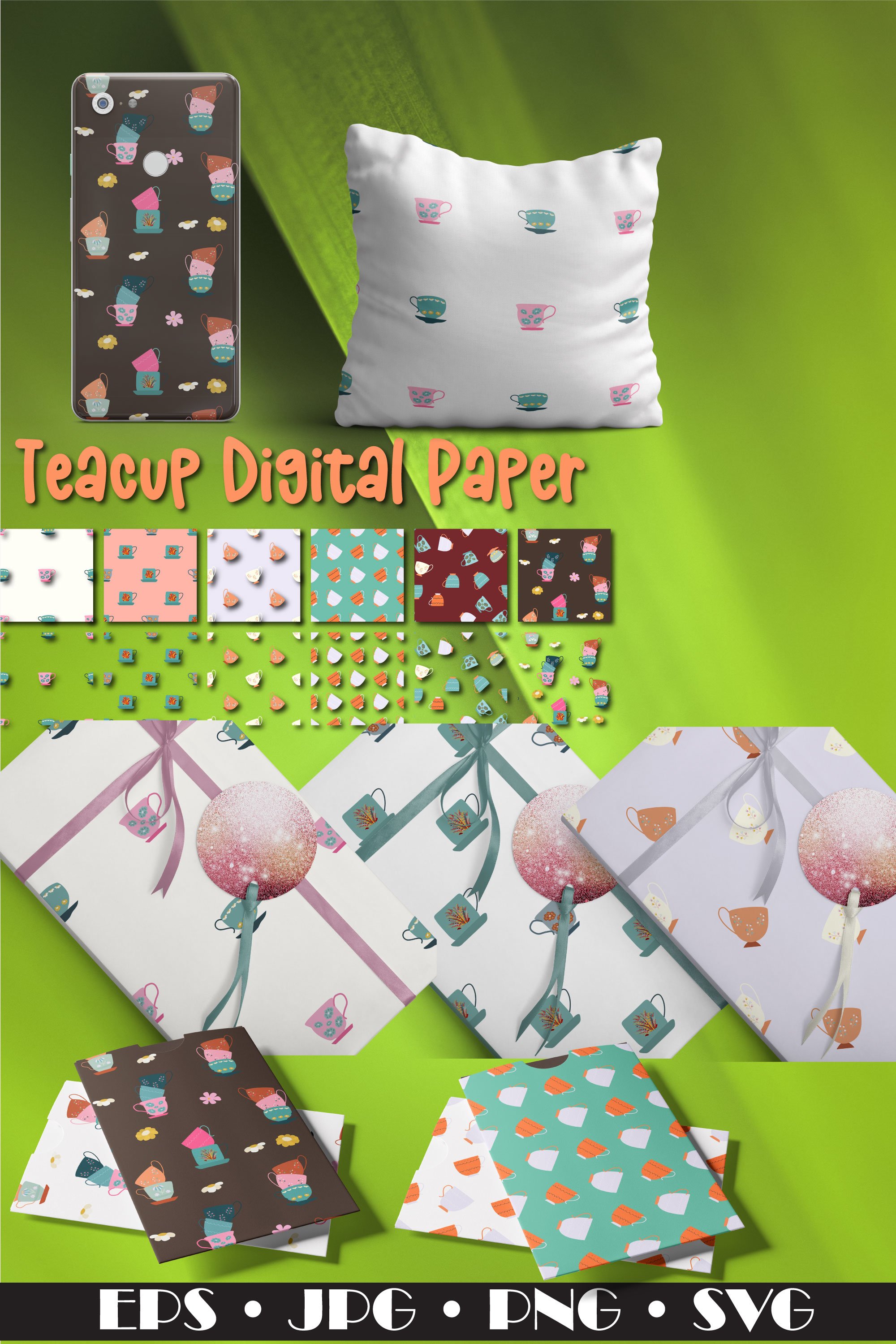 Teacup Seamless pattern